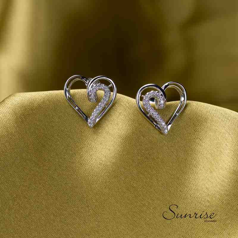 DOUBLE HEART STUDS – Sunrise Silversmiths