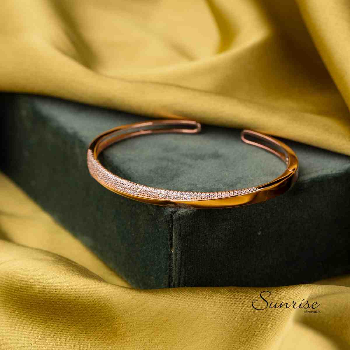 ZIRCON ROSE GOLD KADA – Sunrise Silversmiths