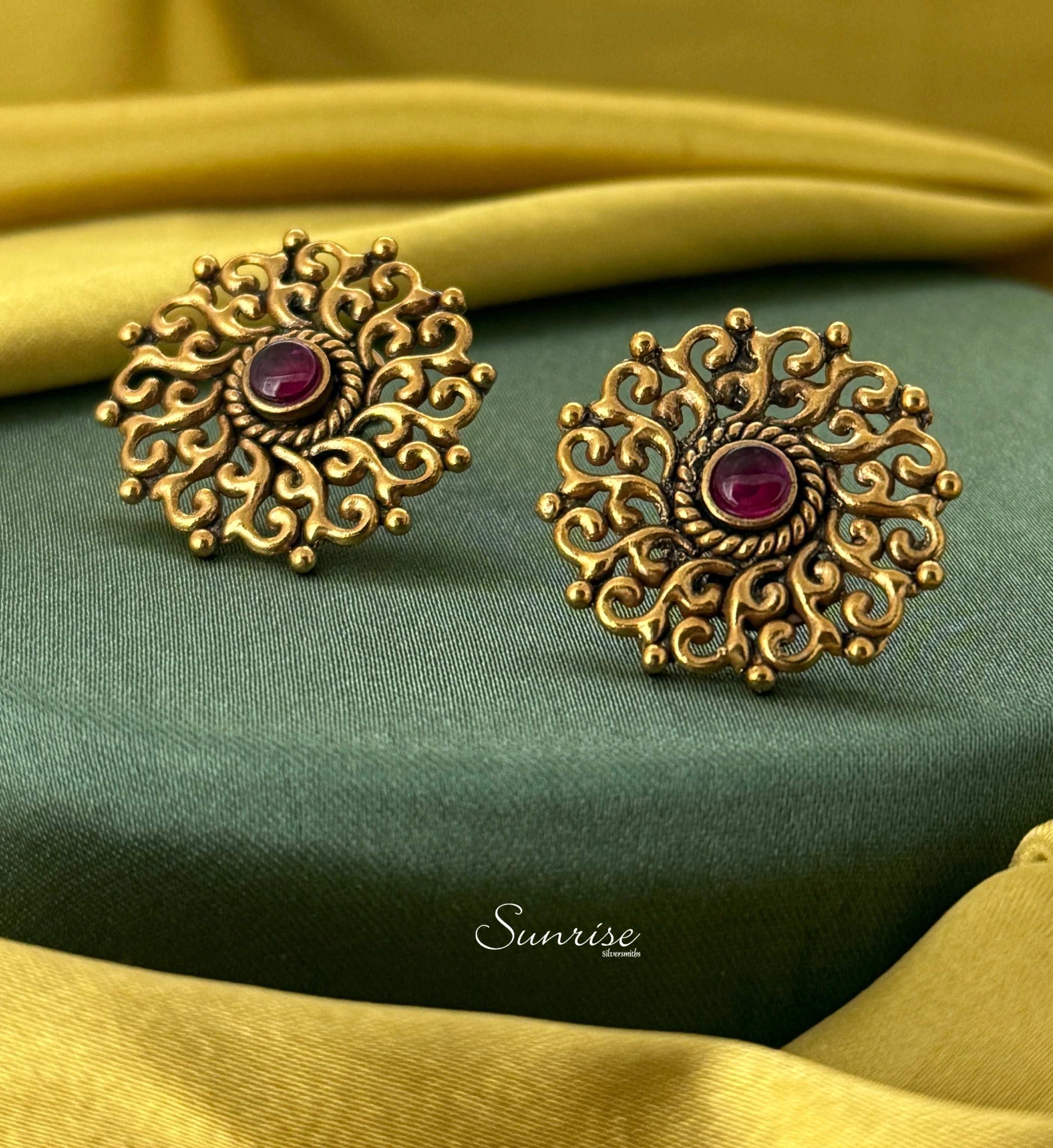 Vintage Antique Studs | Unique Design - Sunrise Silversmiths