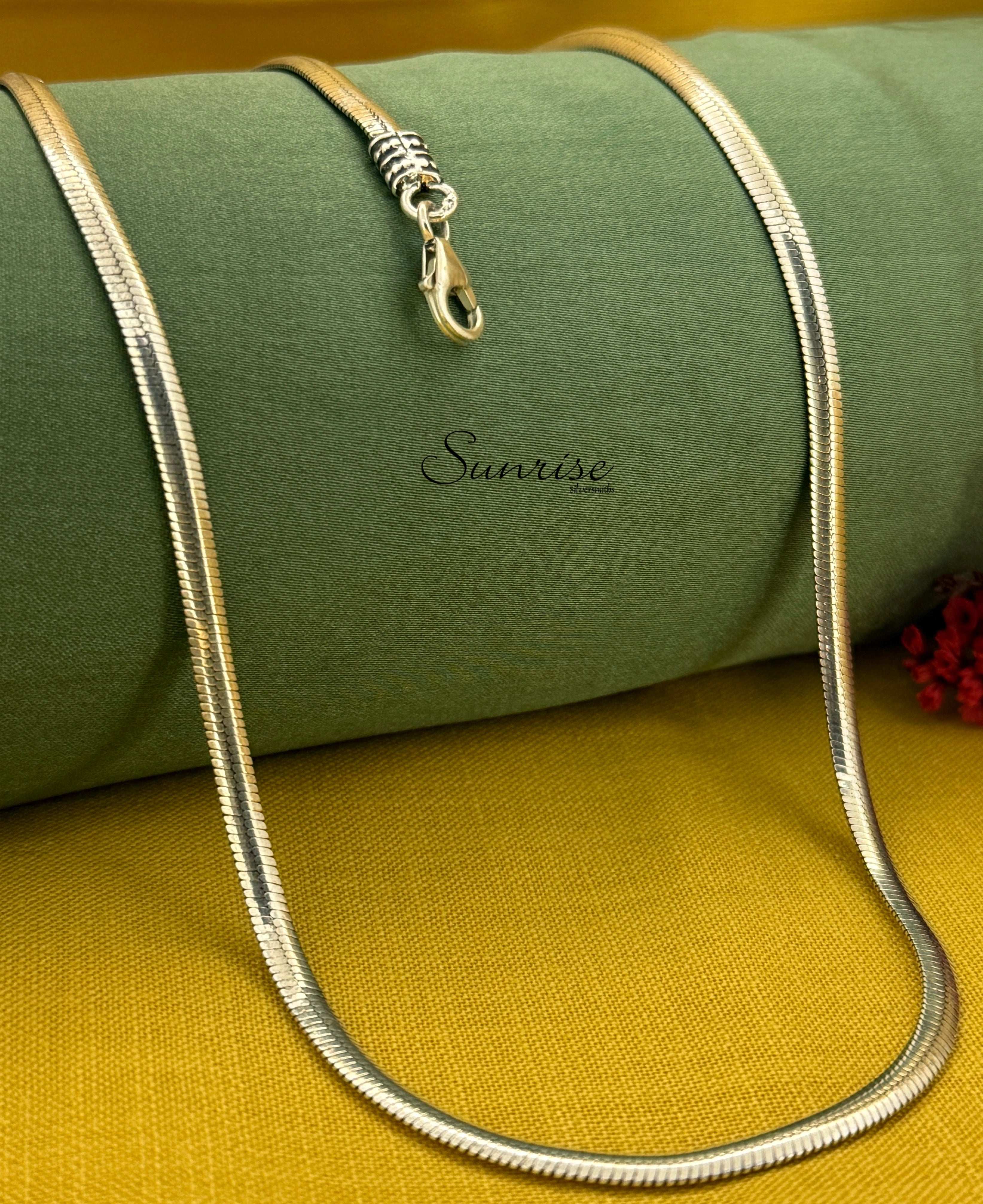 SILVER FLAT SNAKE CHAIN – Sunrise Silversmiths