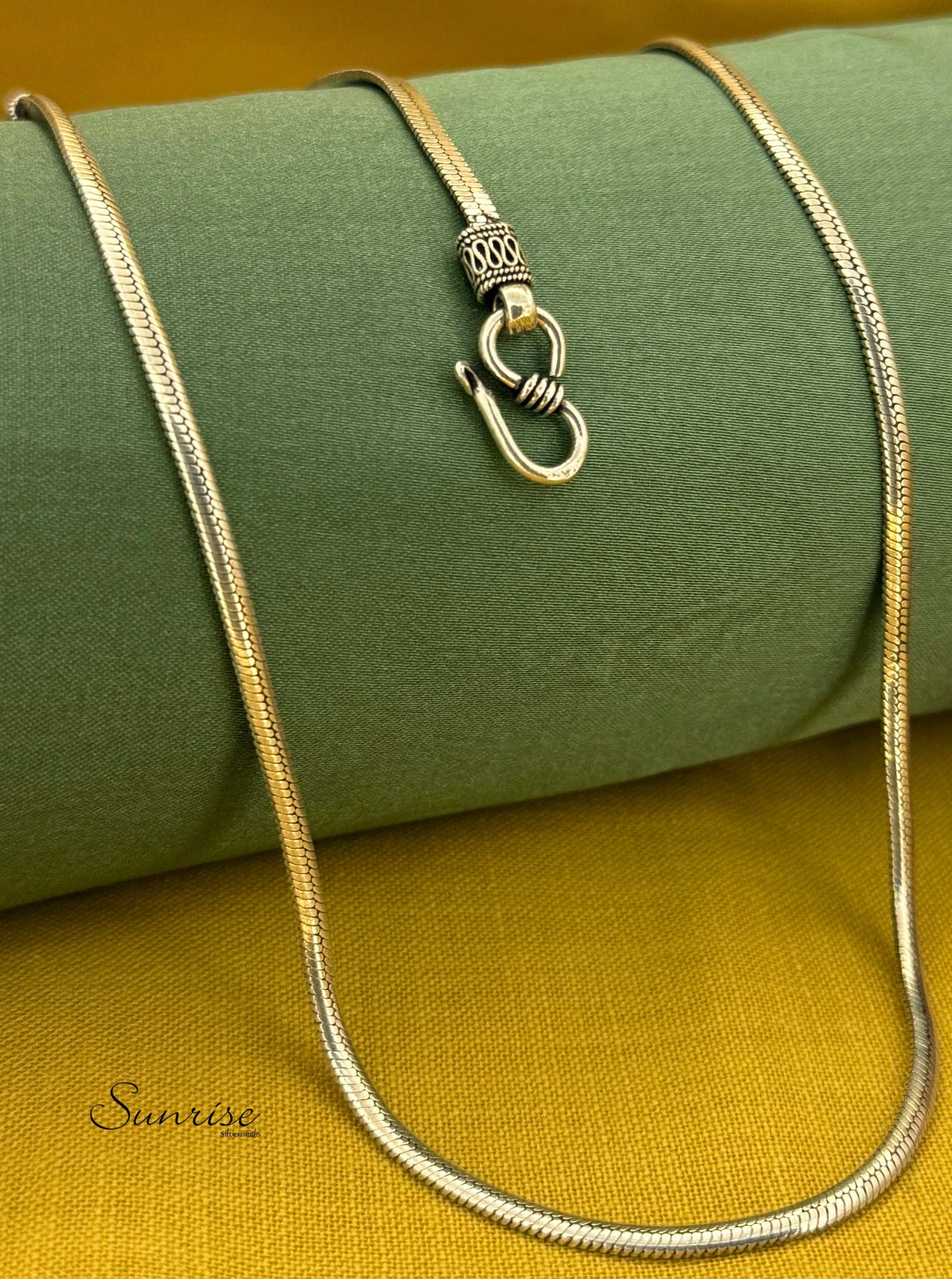 925 Silver Flat Snake Chain - 18 Inches | Sunrise Silversmiths
