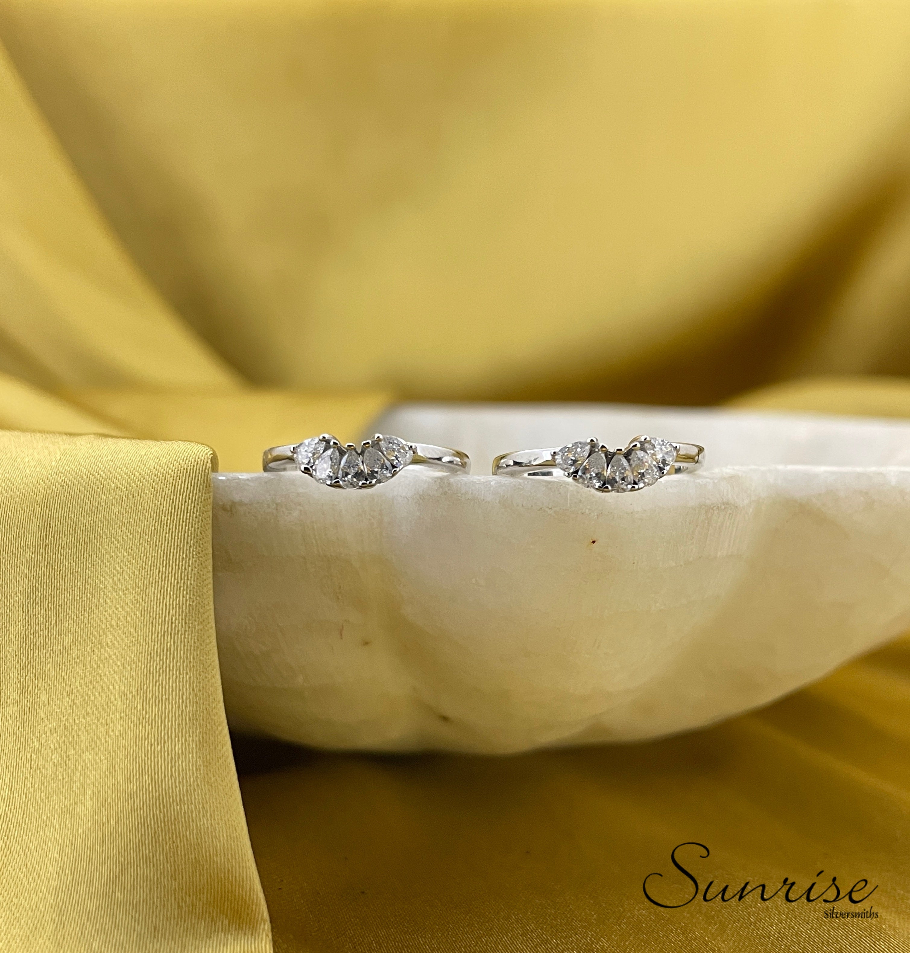 CZ SILVER TOE RINGS – Sunrise Silversmiths
