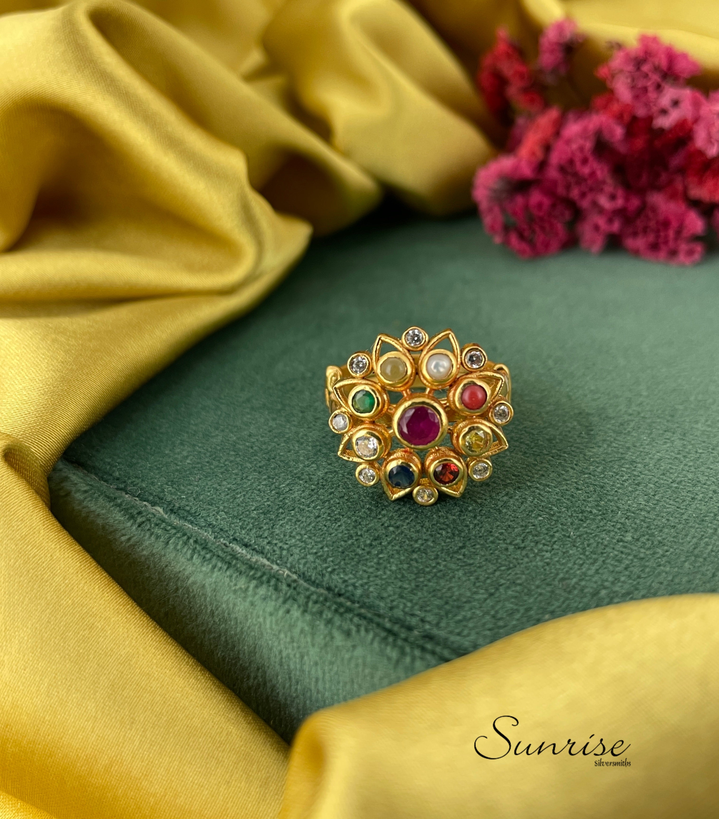 NAVRATHNA FINGER RING – Sunrise Silversmiths